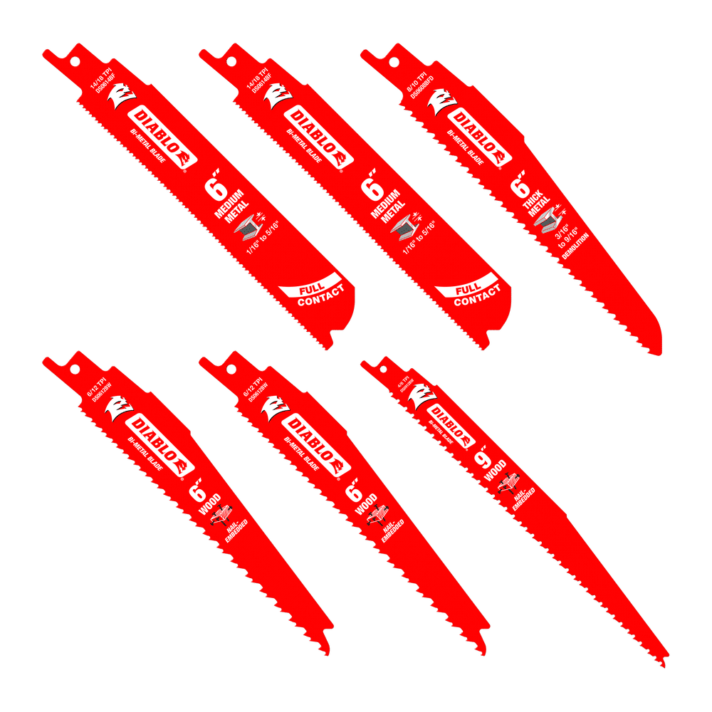 DS006S | Recip Blades | Recip Blade Sets | Bi-Metal - Diablo Tools