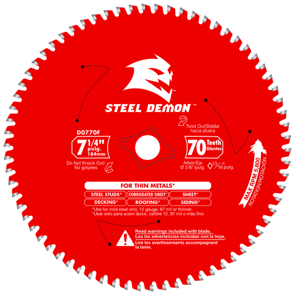 D0770F Circular Saw Blades Metal Cutting Thin Metal